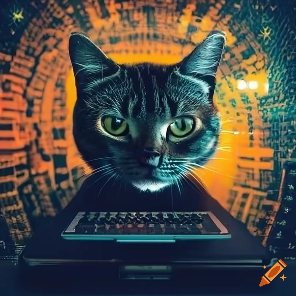 Cybersecurity data analyst cat on Craiyon