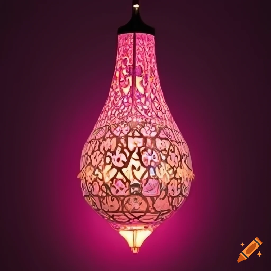 Pink islamic art lamp on Craiyon