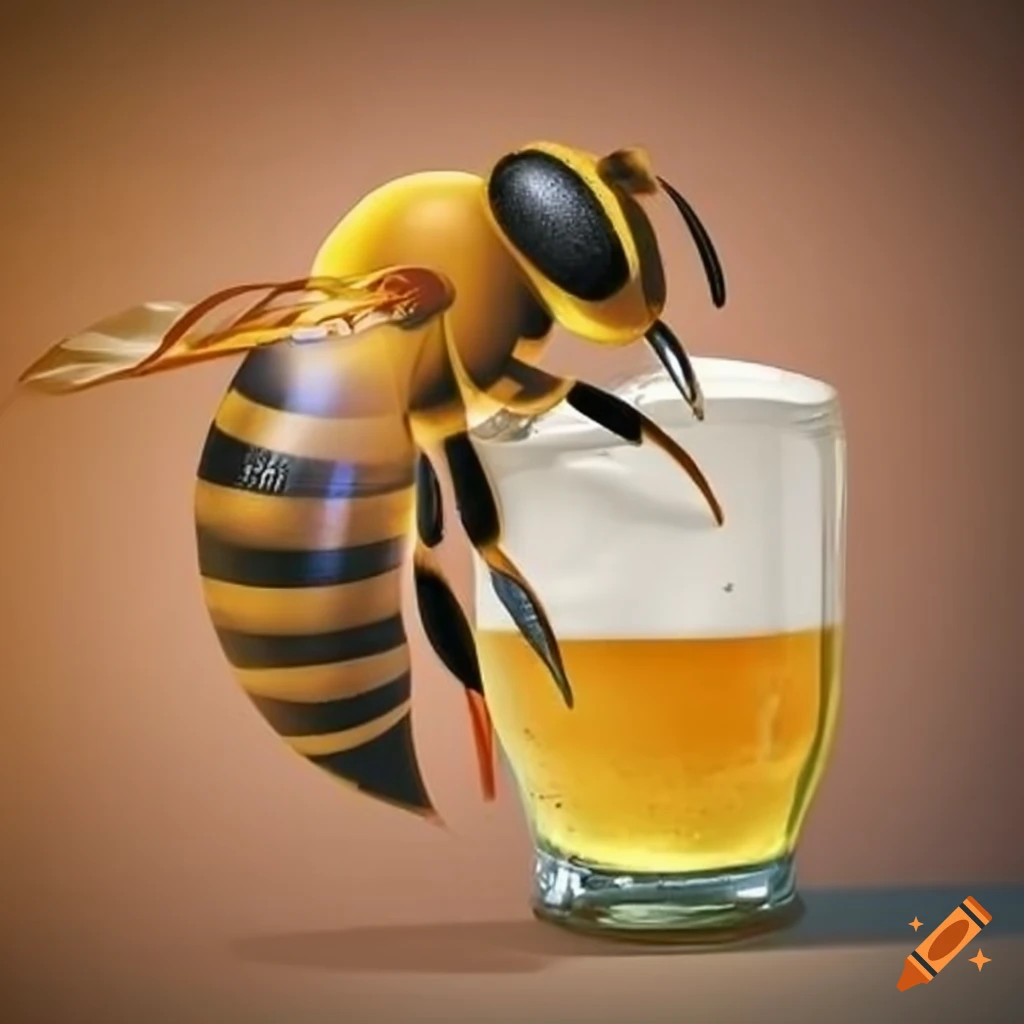 Image of a bee with a beer on Craiyon