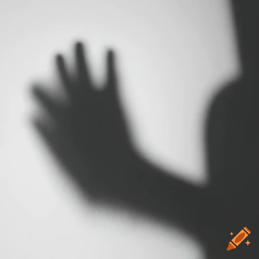 Photography of an arm shadow on a white wall on Craiyon