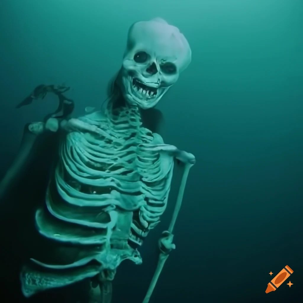 Macabre illustration of a skeleton holding a candle on Craiyon