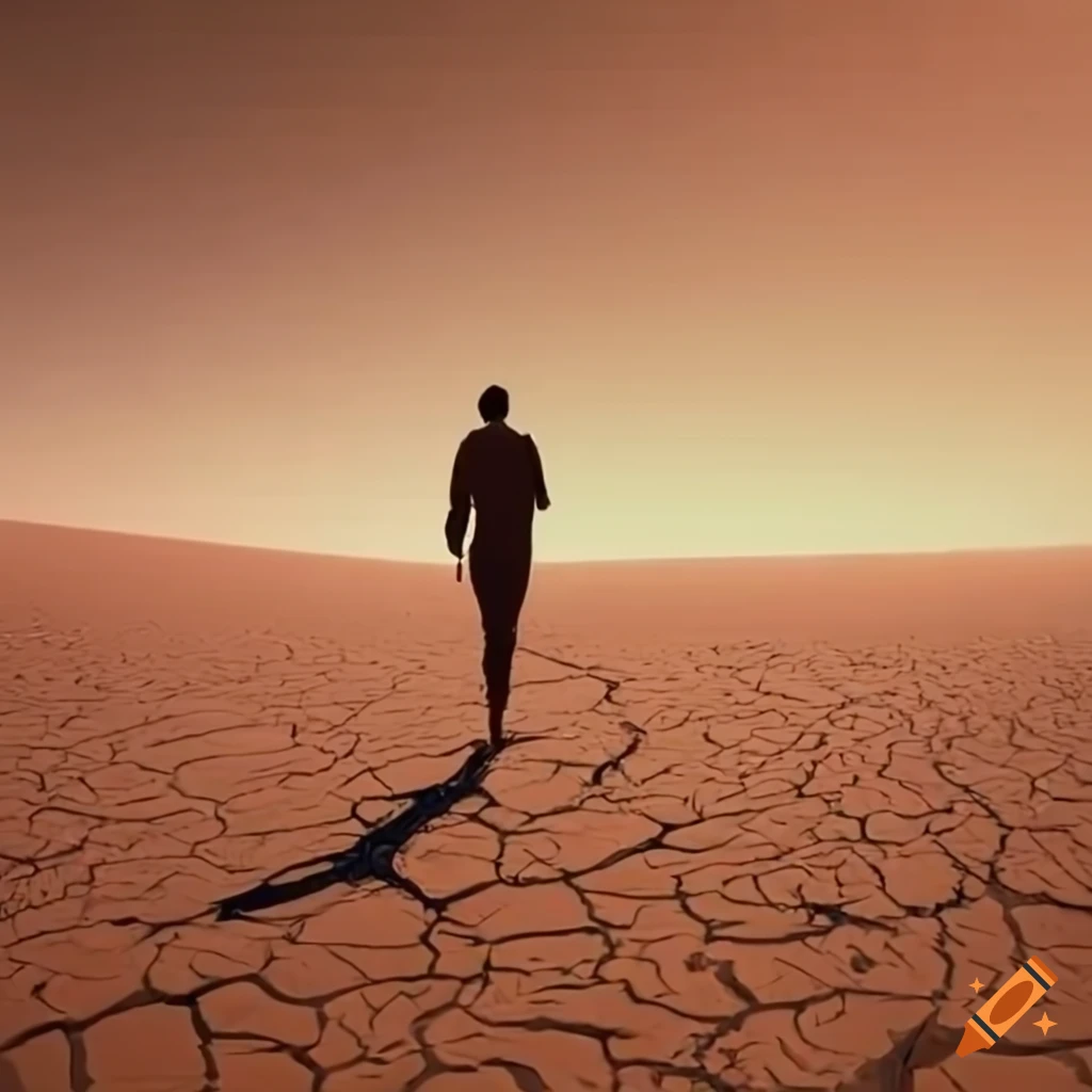Old train buffer stop partially buried in sand under a blue sky on Craiyon
