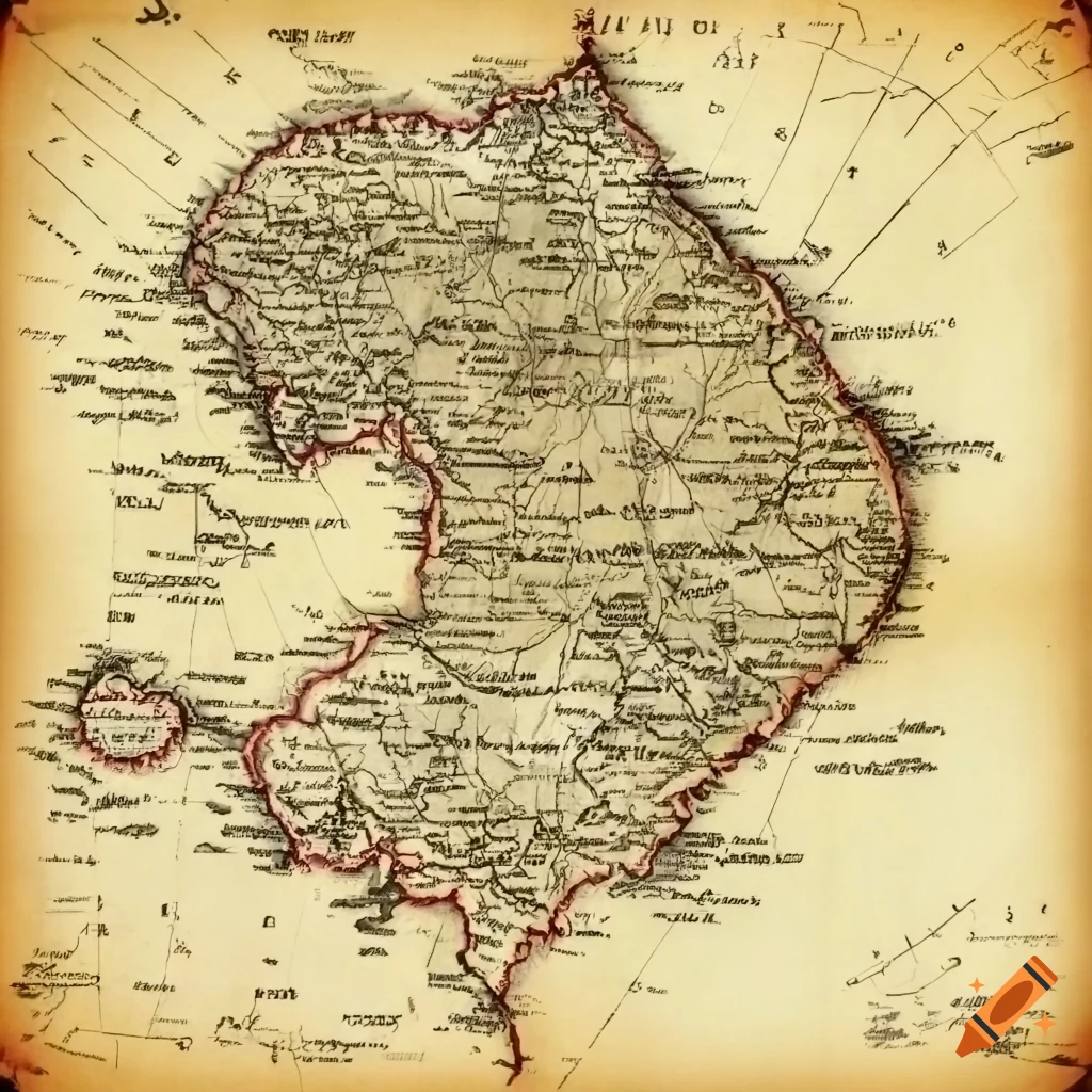 Old map illustration on Craiyon