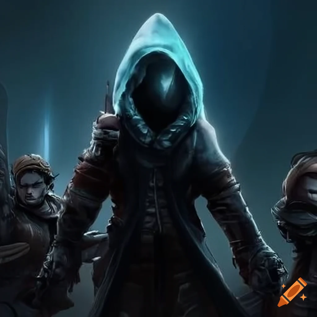 Sneaky rogue thief in black armor climbing out of a window on Craiyon