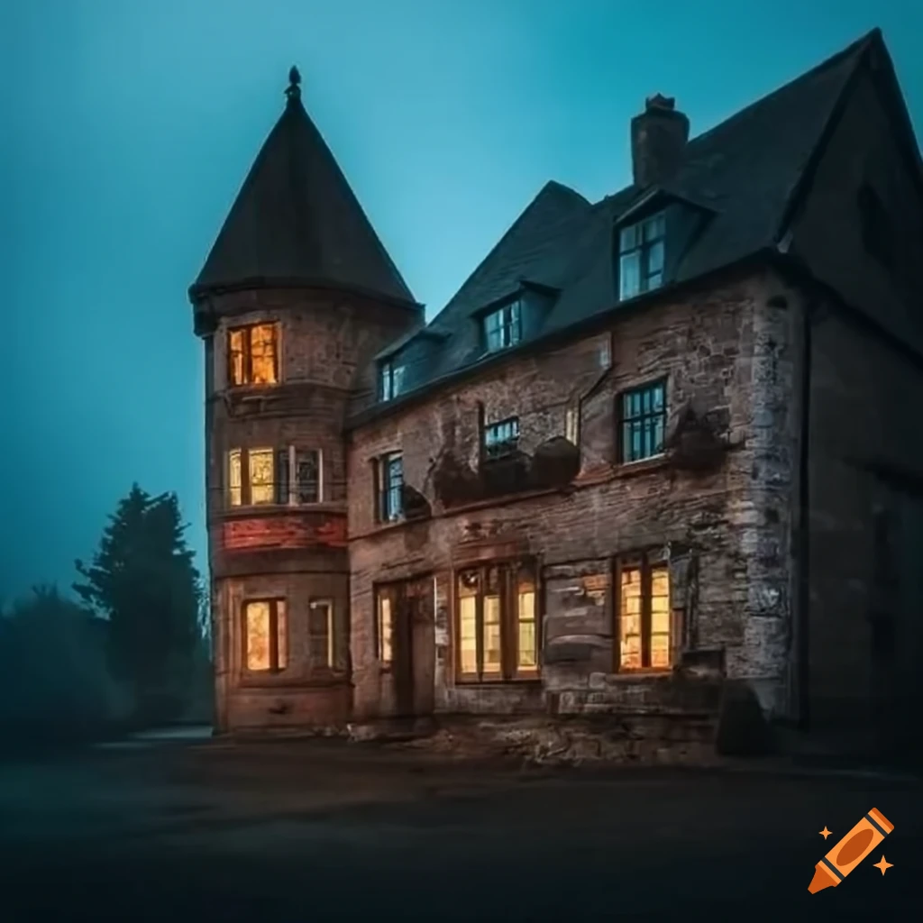 Impressive three-story inn made of white stone