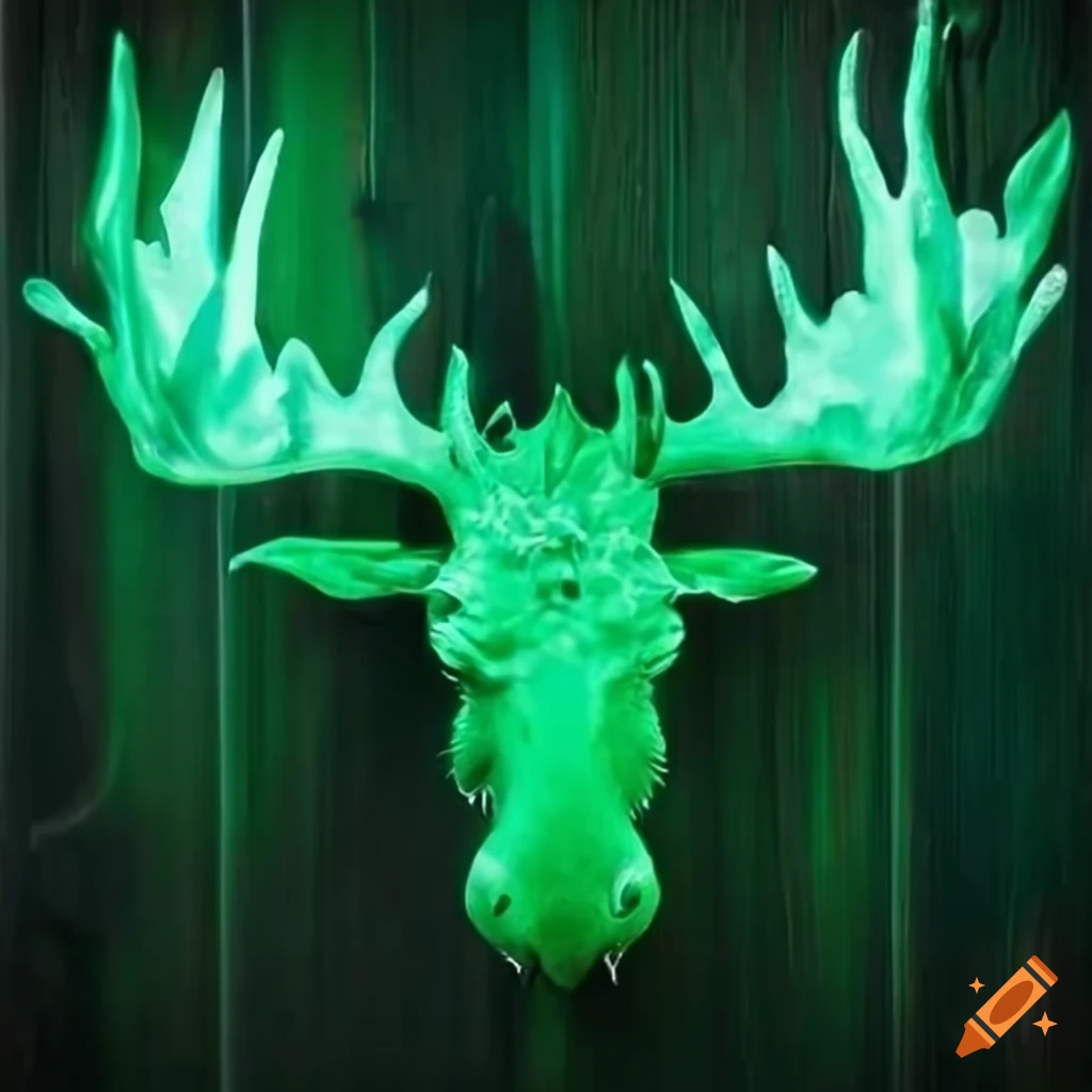Flaming moose head wall decoration