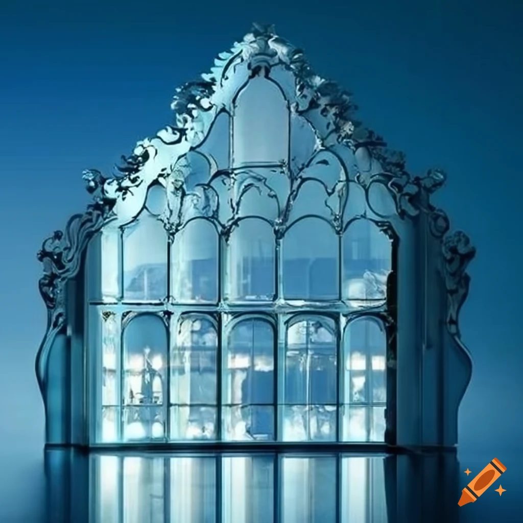 Rococo glass facade with decorative details