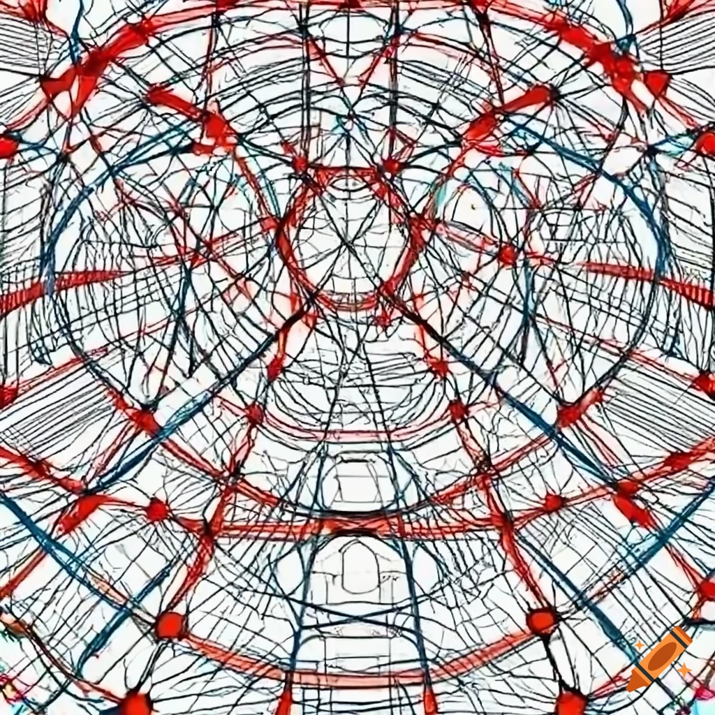 Abstract digital artwork with network lines on Craiyon