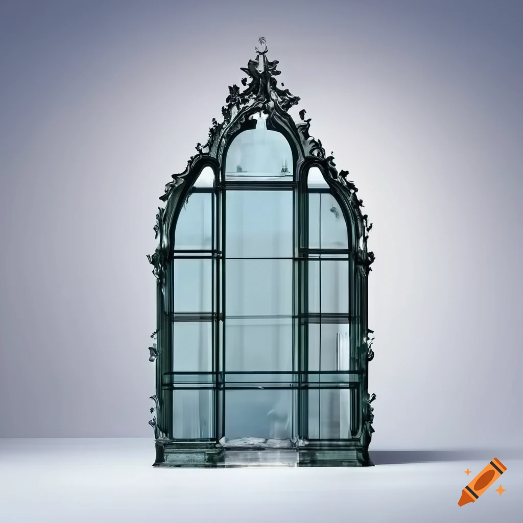 Rococo glass facade with glass gable on Craiyon