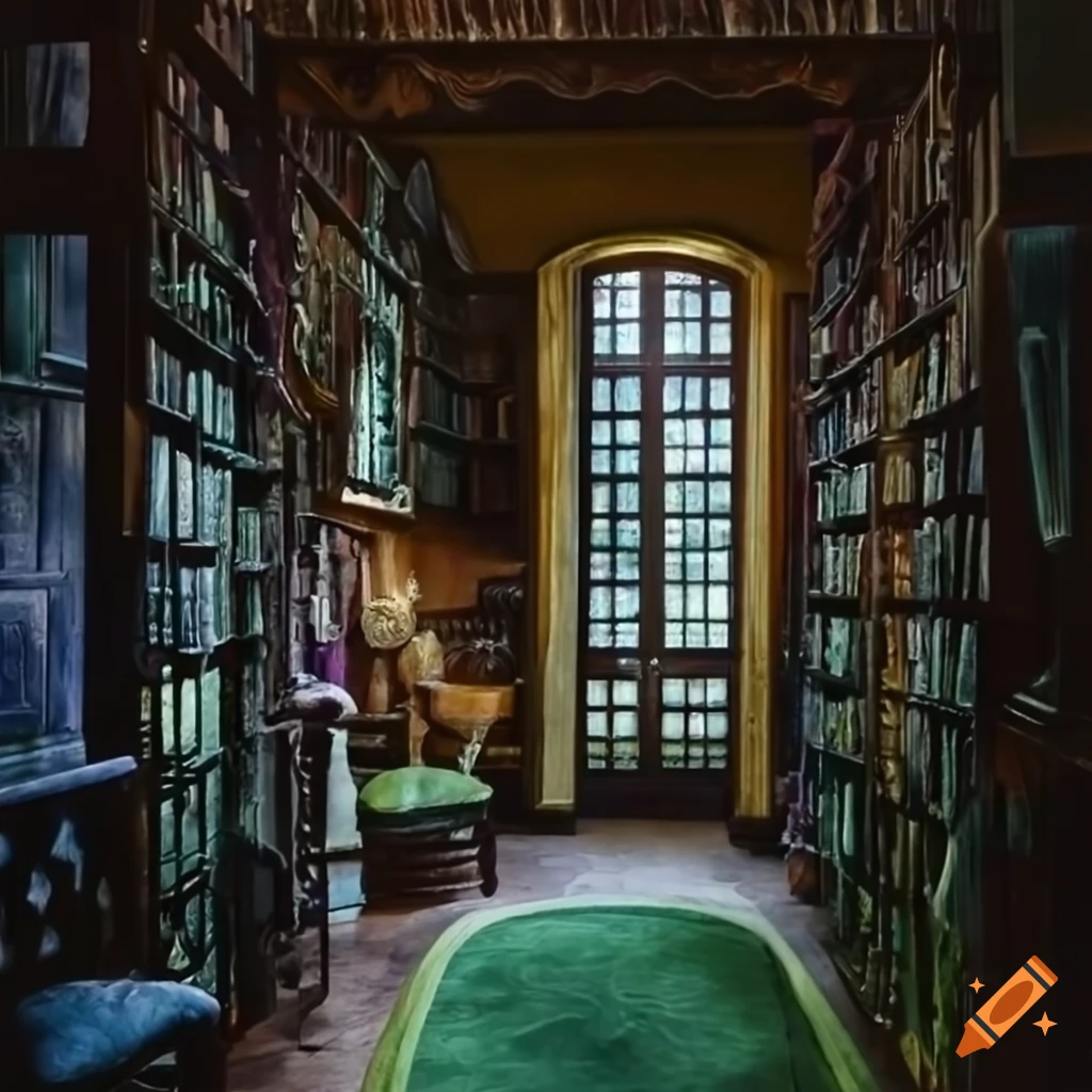 Image of a majestic fantasy library on Craiyon