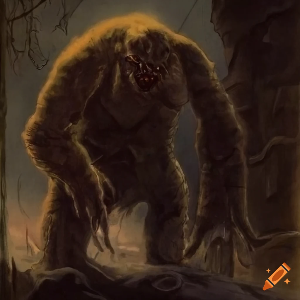 Illustration of a terrified monster on Craiyon