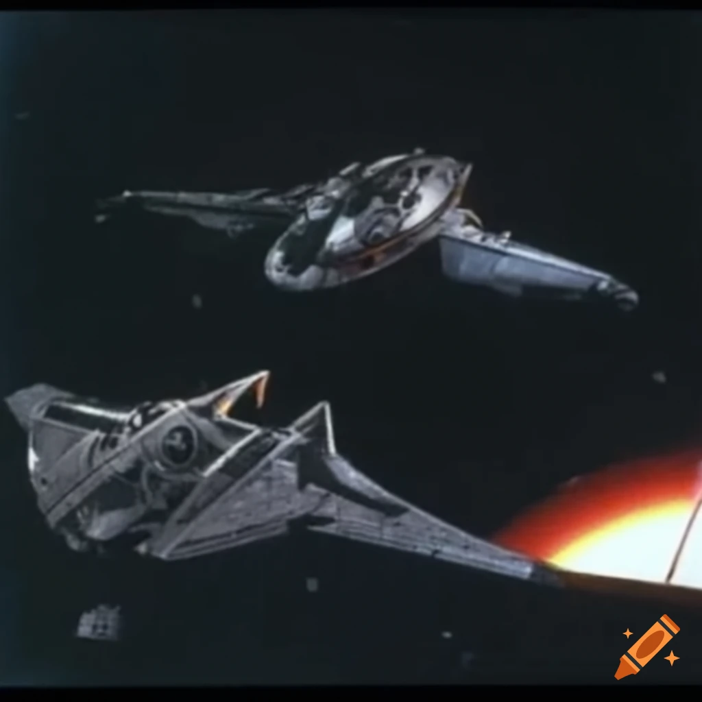 Still from the Starwing bomber scene in 2001: A Space Odyssey on Craiyon