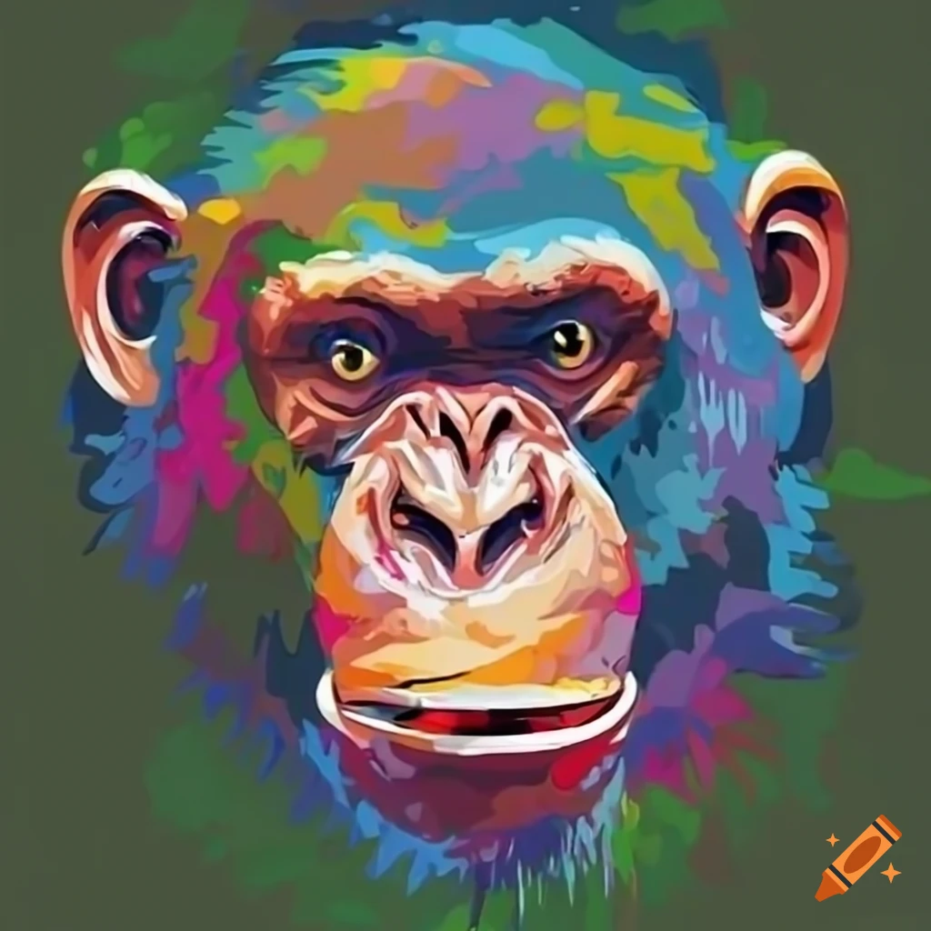 Aggressive chimp on Craiyon