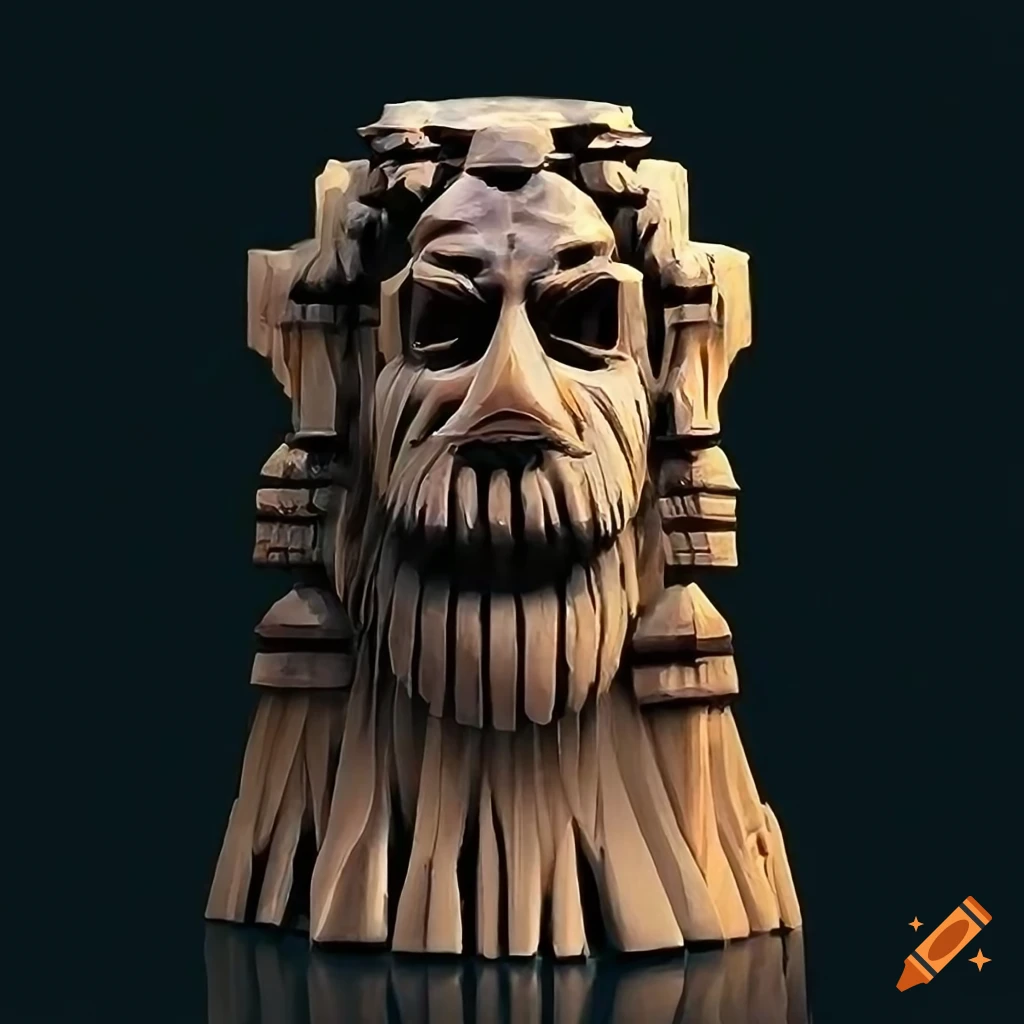 Detailed sculpture in 'architectural stave carving' style on Craiyon