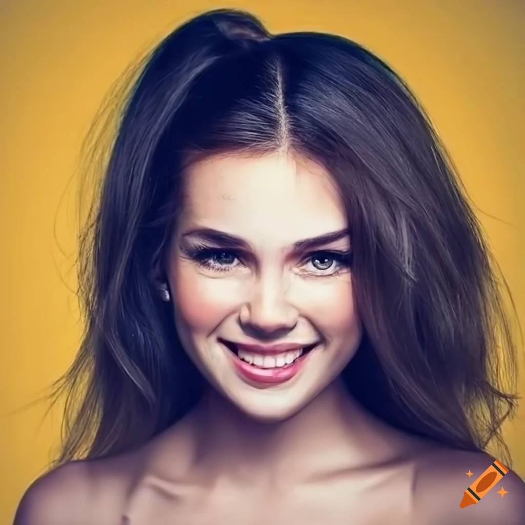 Portrait of a beautiful young woman with a ponytail on Craiyon