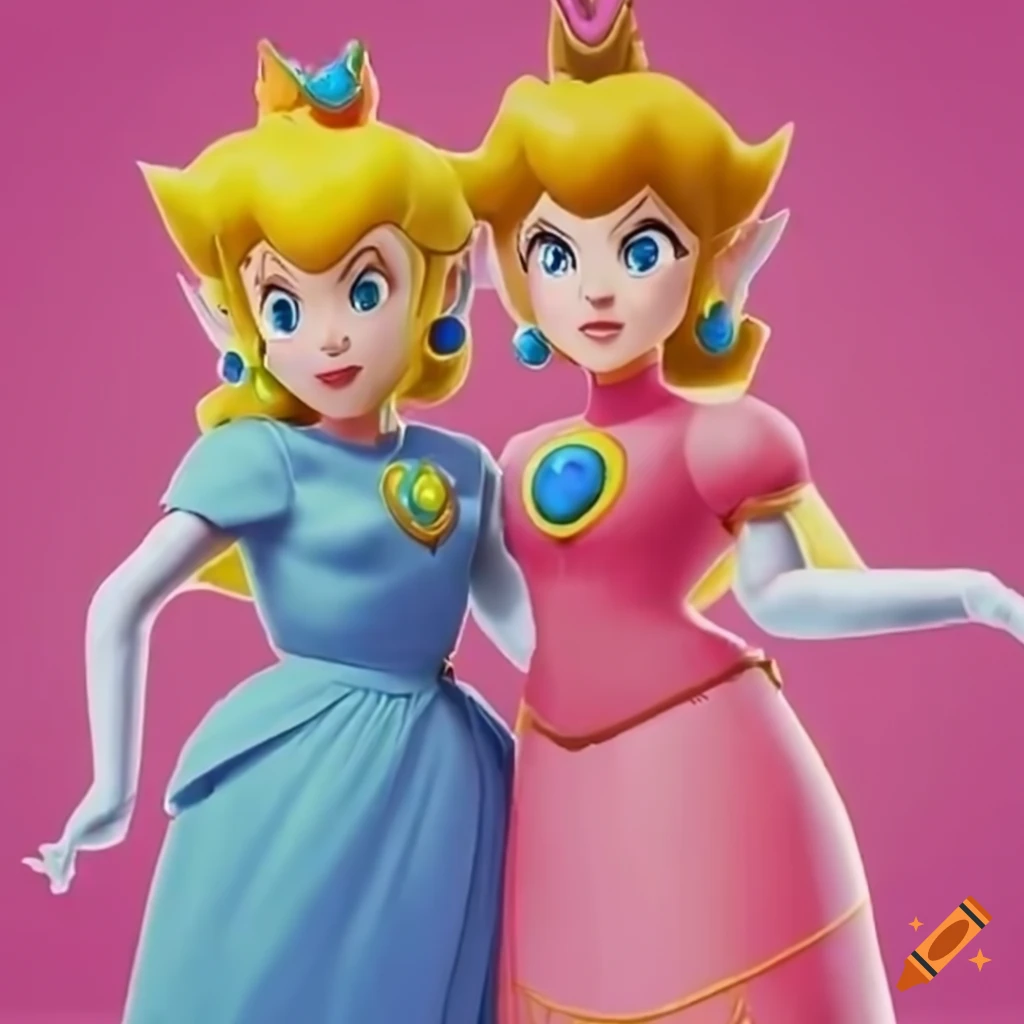 Princess Peach And Link In Swapped Costumes On Craiyon
