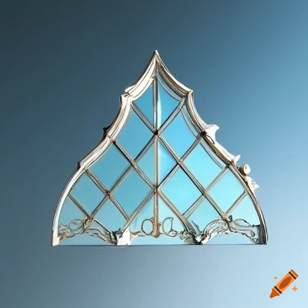 Art deco semicircle window with warped glass panes on Craiyon