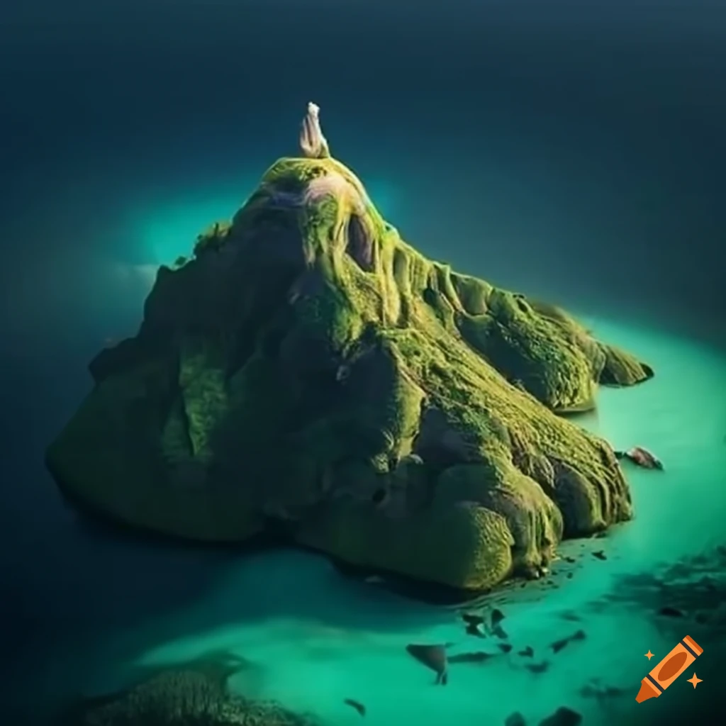 Explorer exploring a remote island