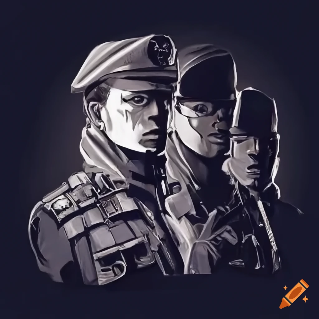 Collaboration between police and navy forces on Craiyon