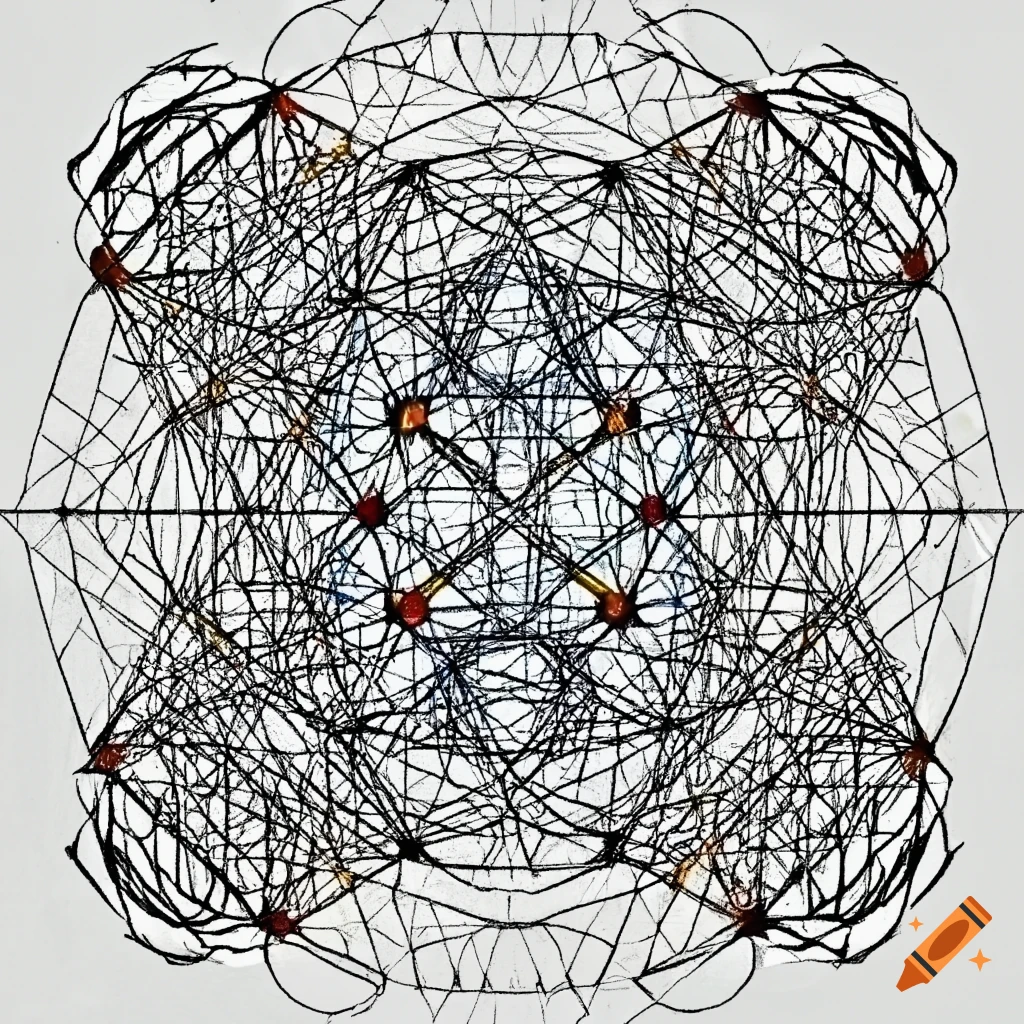 Red flower of life pattern on black background on Craiyon