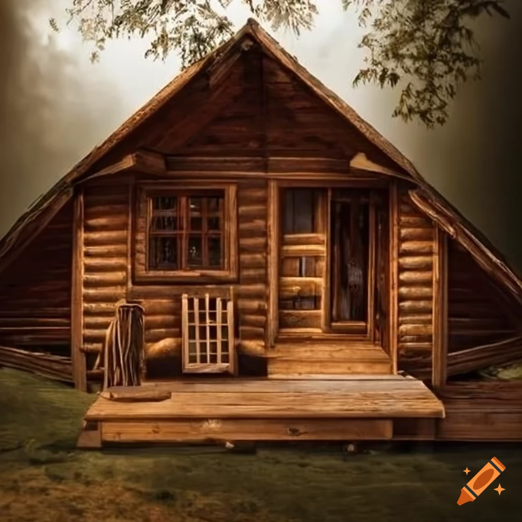 Wooden lodge on Craiyon