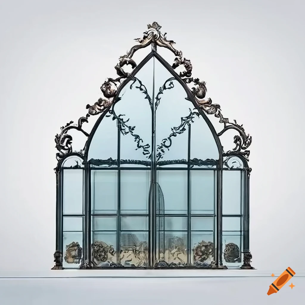 Ornamental rococo glass facade on Craiyon