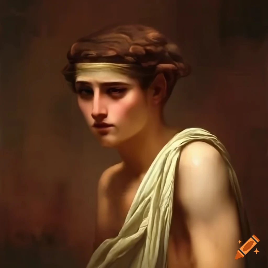 Painting of adonis standing ashore, inspired by birth of venus on Craiyon