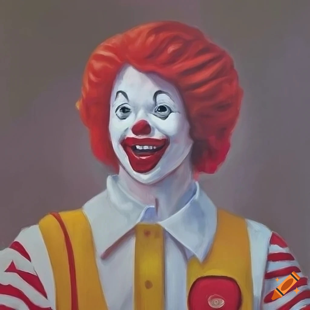 Classic painting of Ronald McDonald on Craiyon