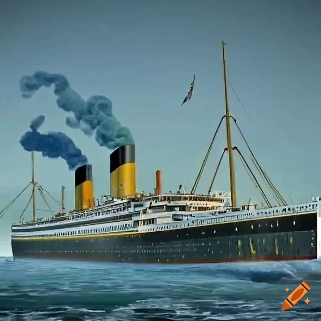 The titanic with numbers and formulas floating in the air around it on ...