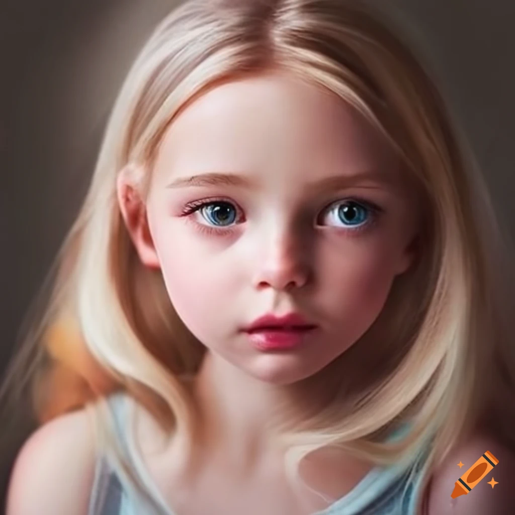 Portrait of a young blonde girl named bella
