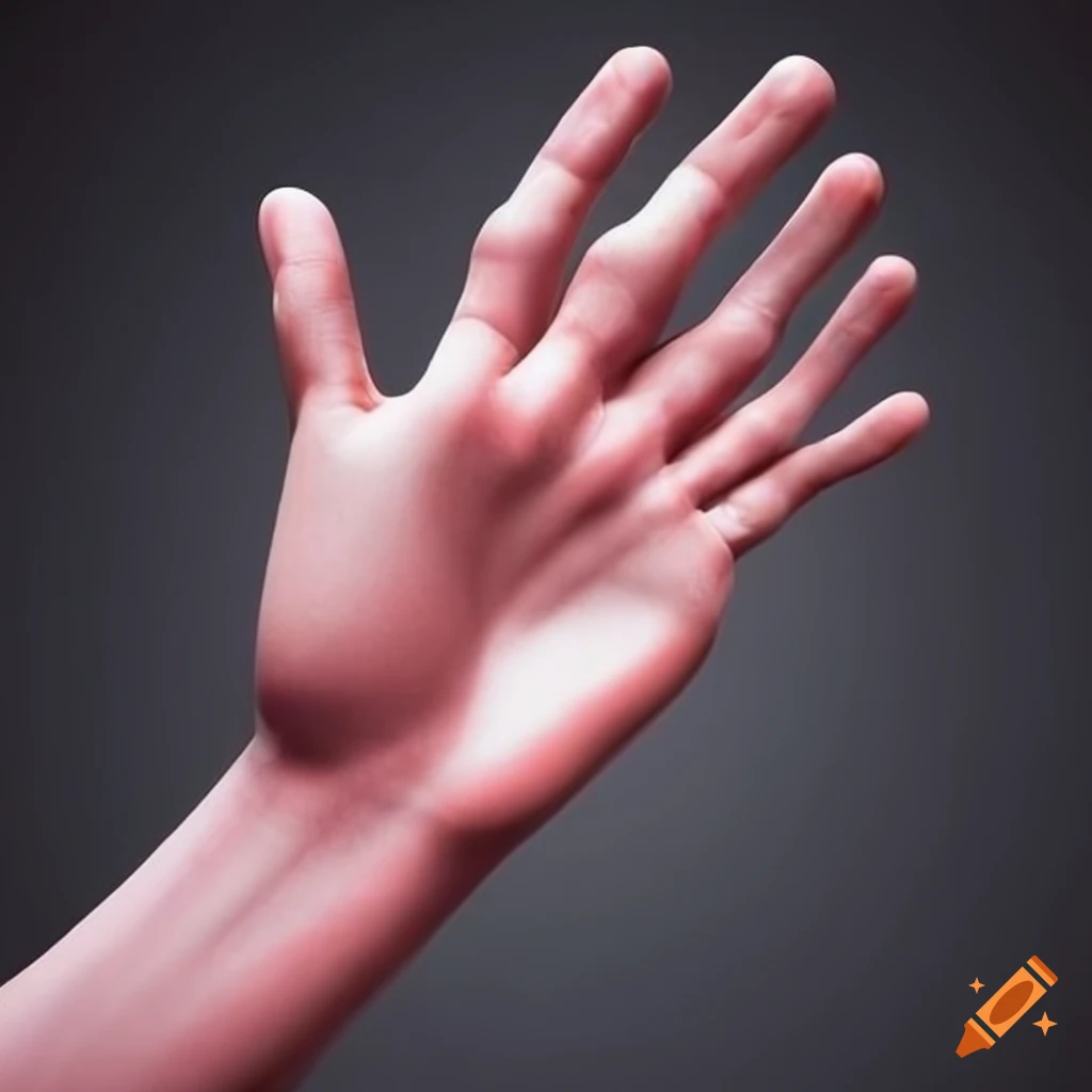 6-fingered hand sketch on Craiyon