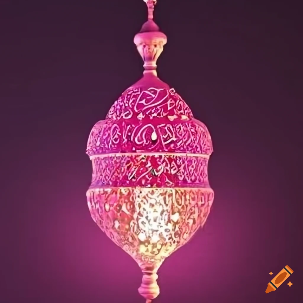 Pink islamic art lamp on Craiyon