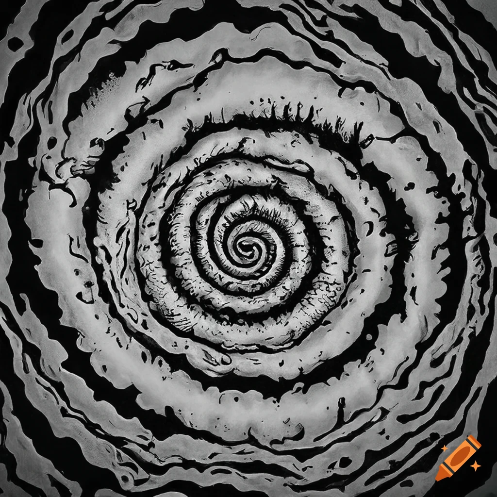 Summoning eye with spiraling hands, portal with hands connected on Craiyon