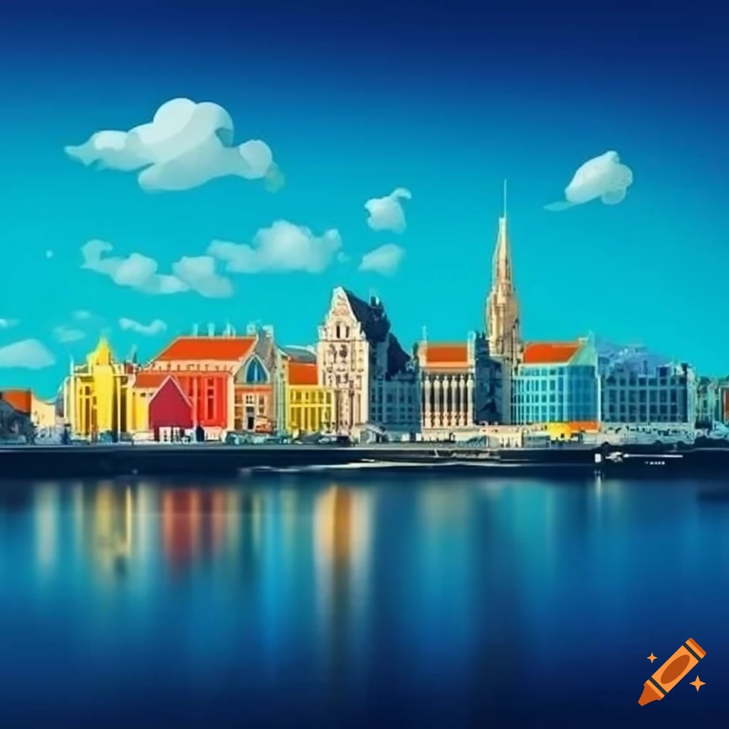 Vienna and curaçao combined in an illustration on Craiyon