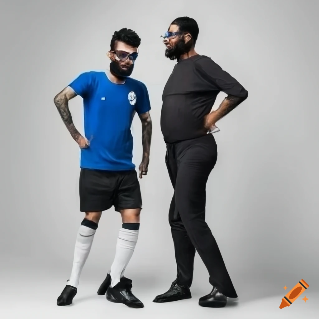 Two men with beards and glasses posing with eusebio on Craiyon