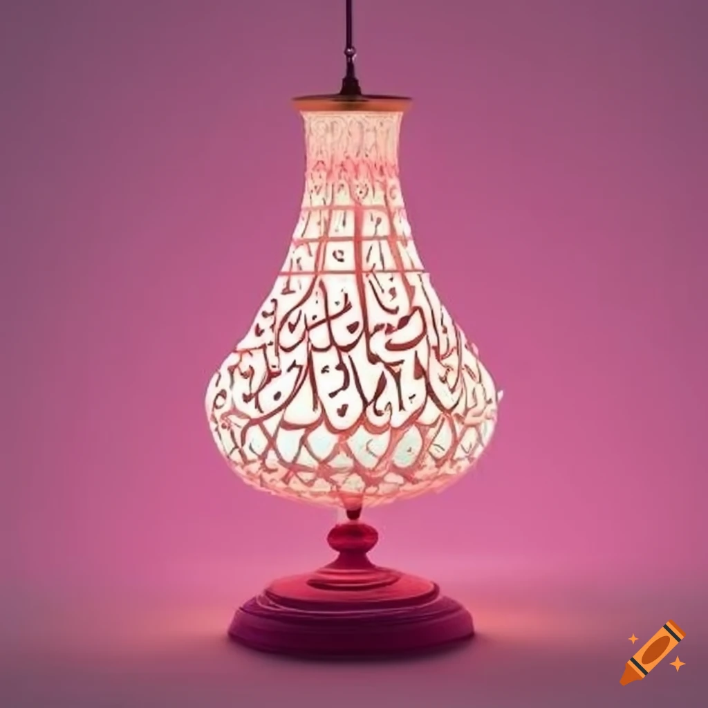 Pink islamic art lamp on Craiyon