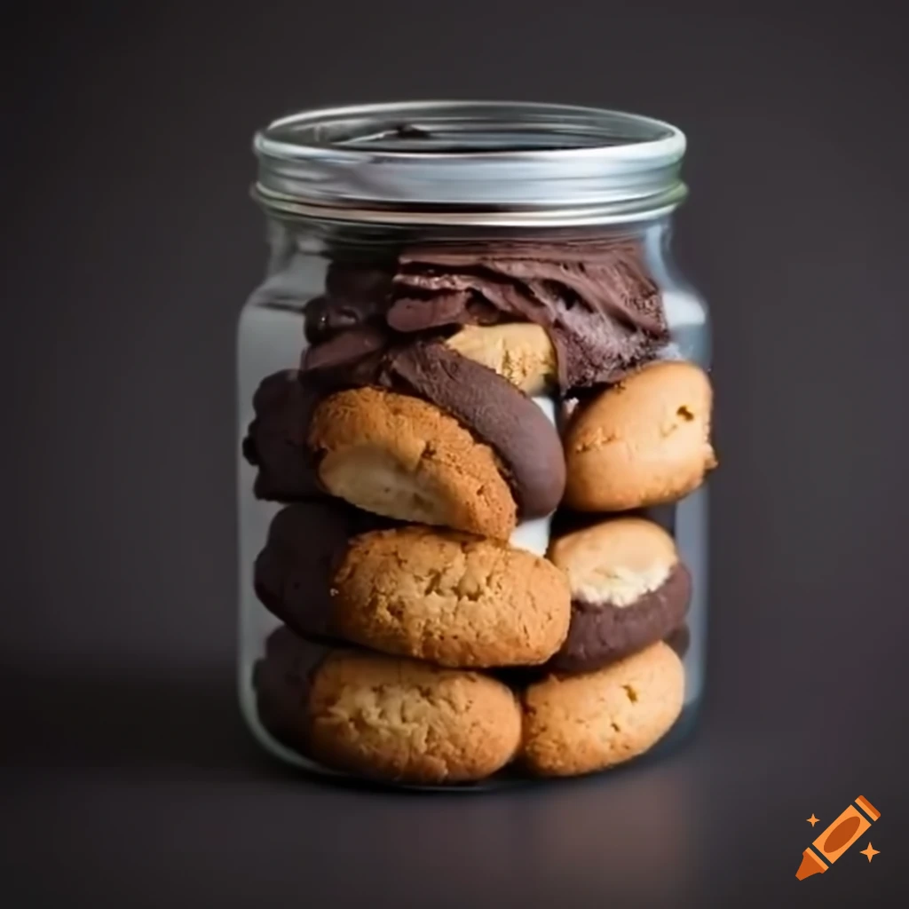 Close-up of cookies in a jar