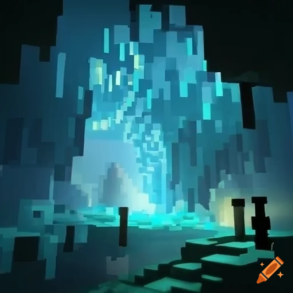 Crystal cave in minecraft on Craiyon