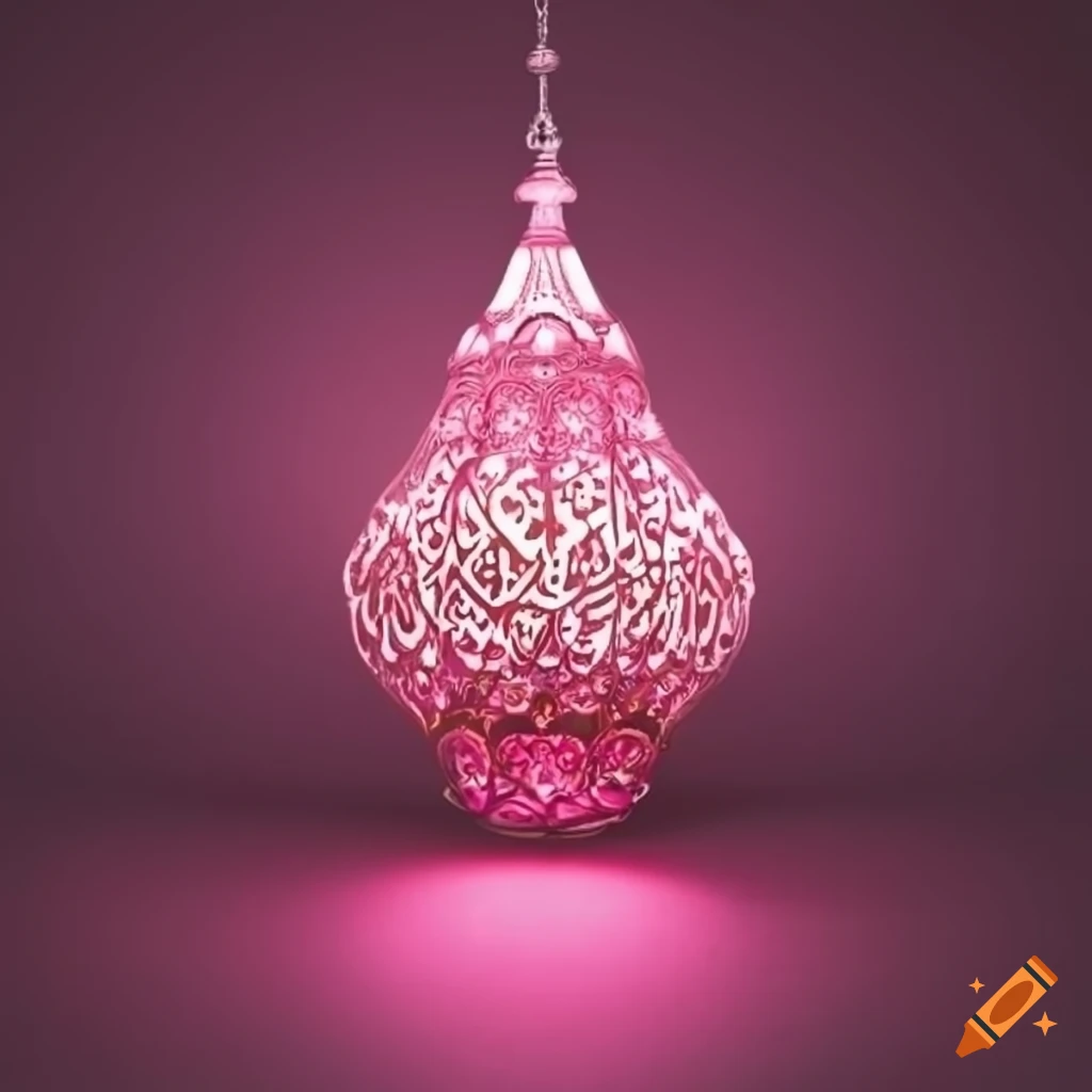 Pink islamic art lamp