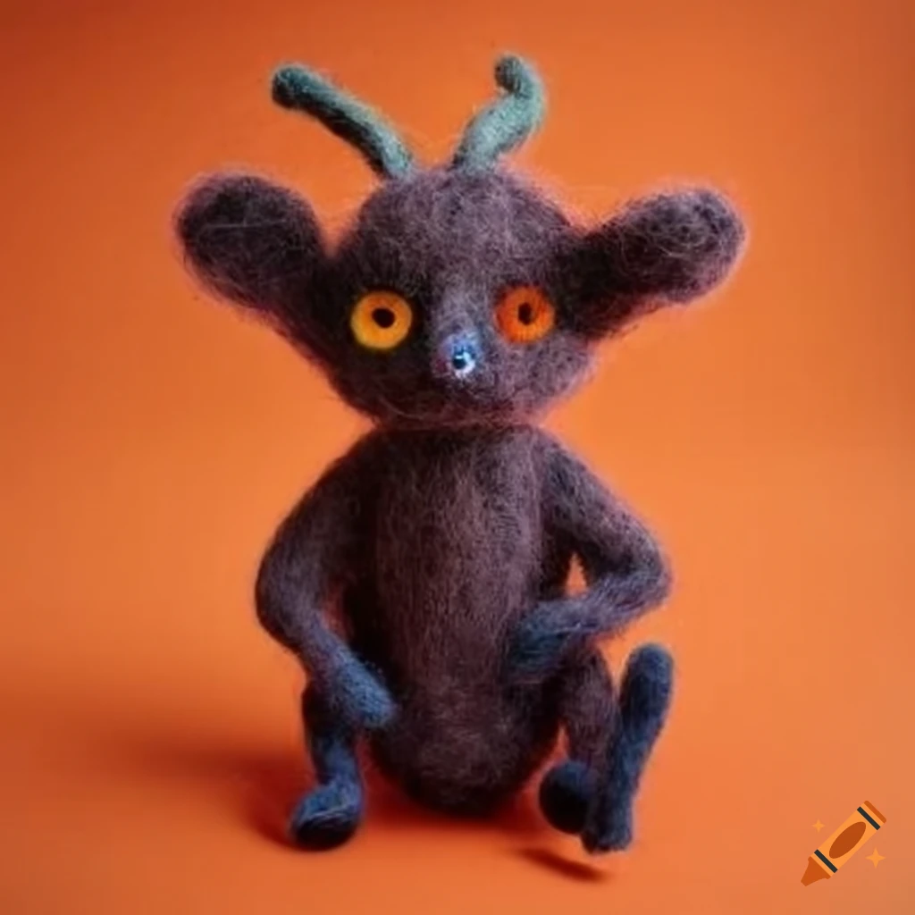 October creatures in masks and costumes made of felted wool on Craiyon