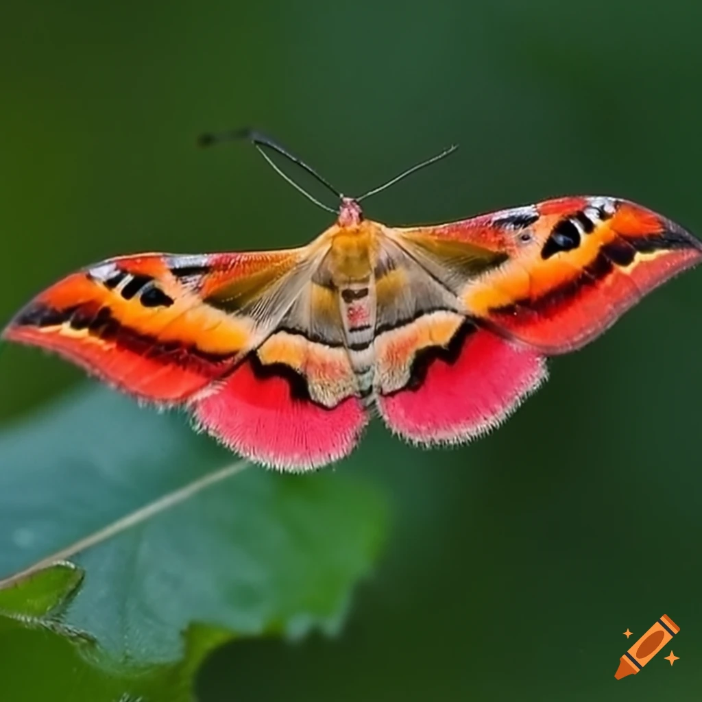 Red-winged moth on Craiyon