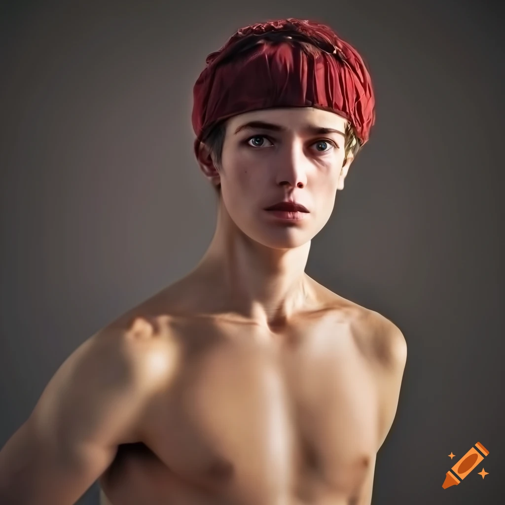 Close face-forward portrait color young-man wearing a silk-skullcap on ...
