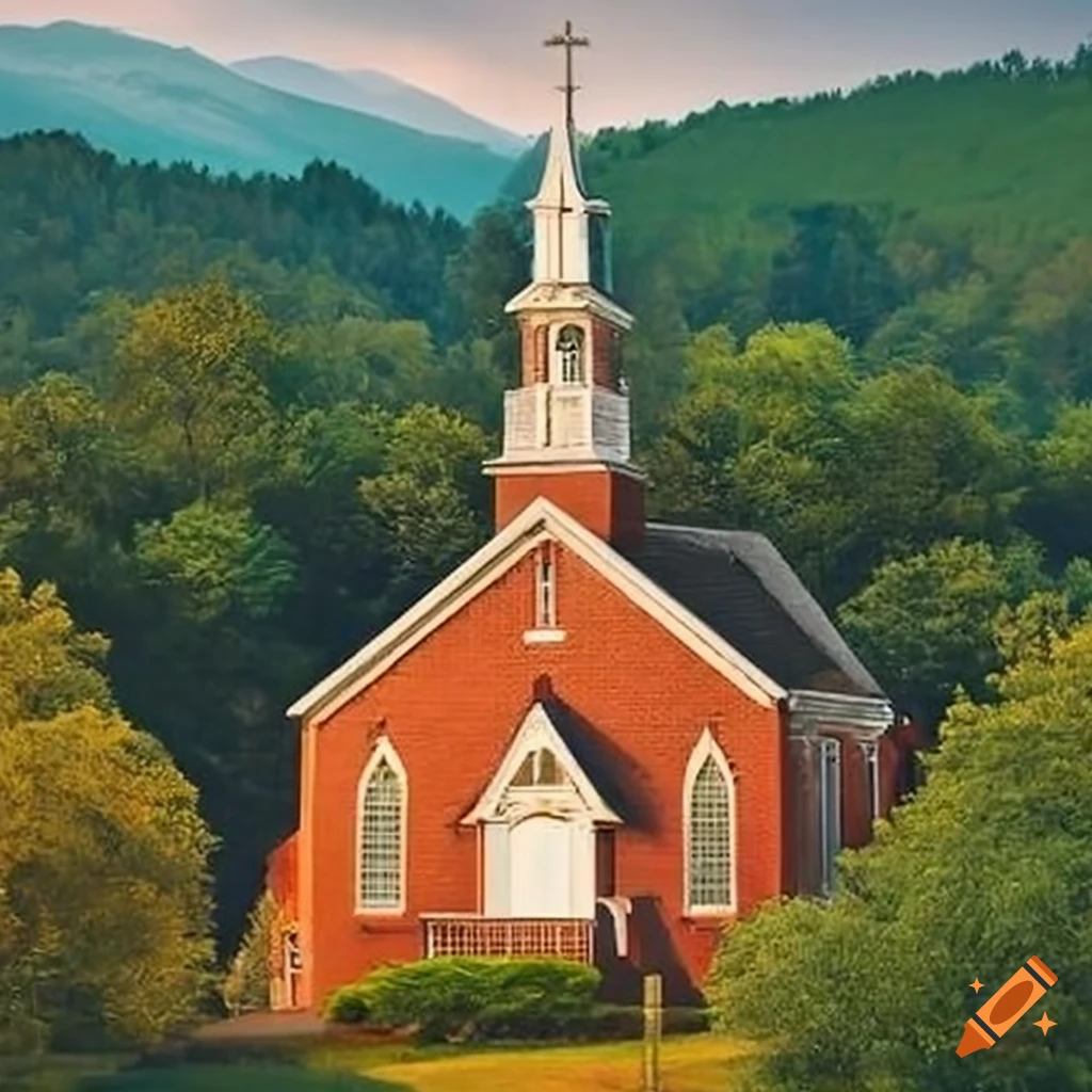 Red hills church in the southern countryside