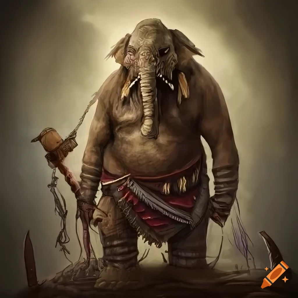 Detailed artwork of a loxodon warrior Detailed artwork of a loxodon warrior