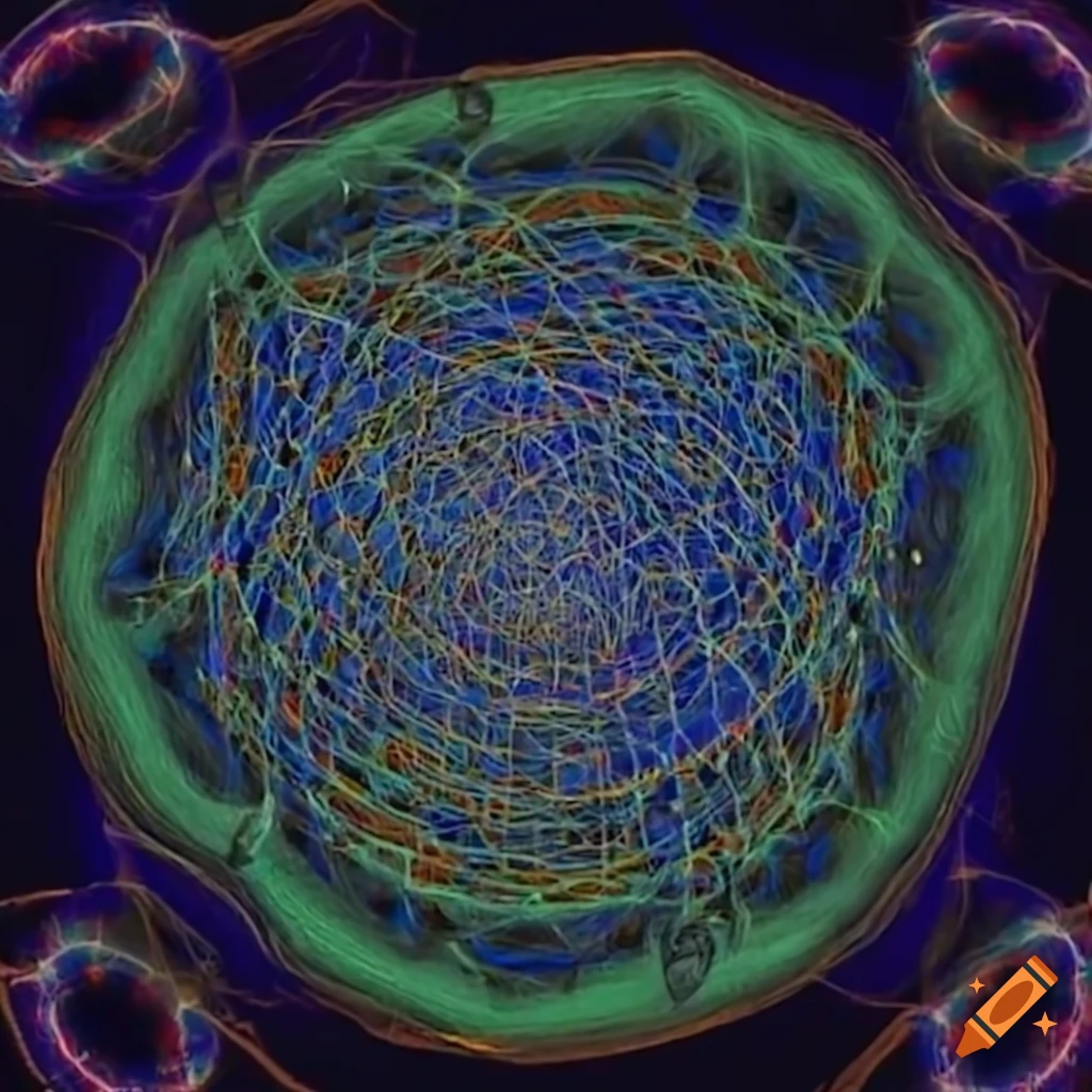 Long linear fiber membrane with branching design in 3d on Craiyon