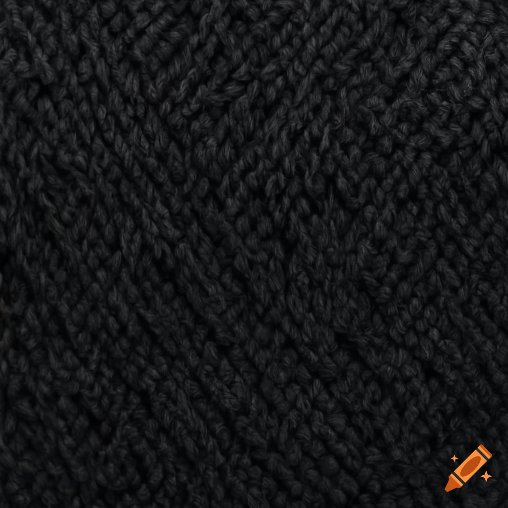 Close-up of black knitted wool on Craiyon