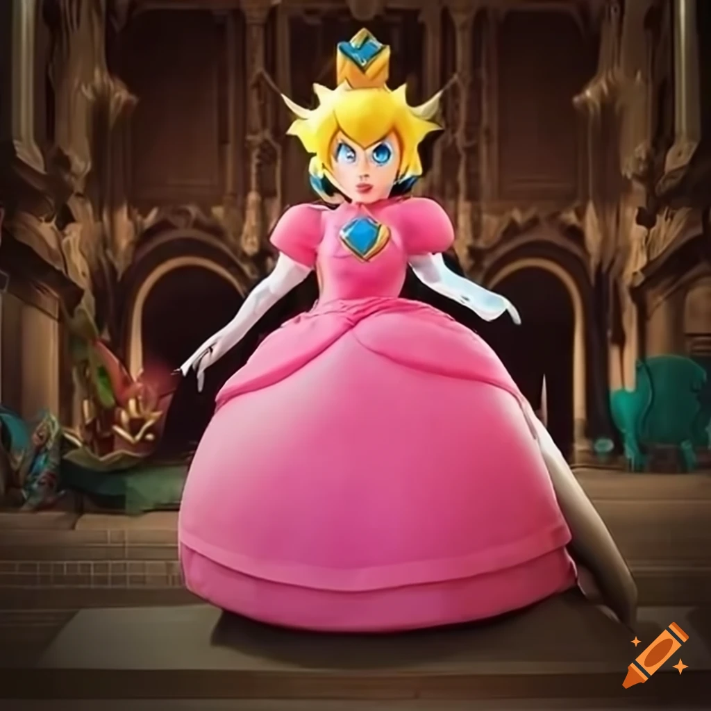 Cosplay of link as princess peach