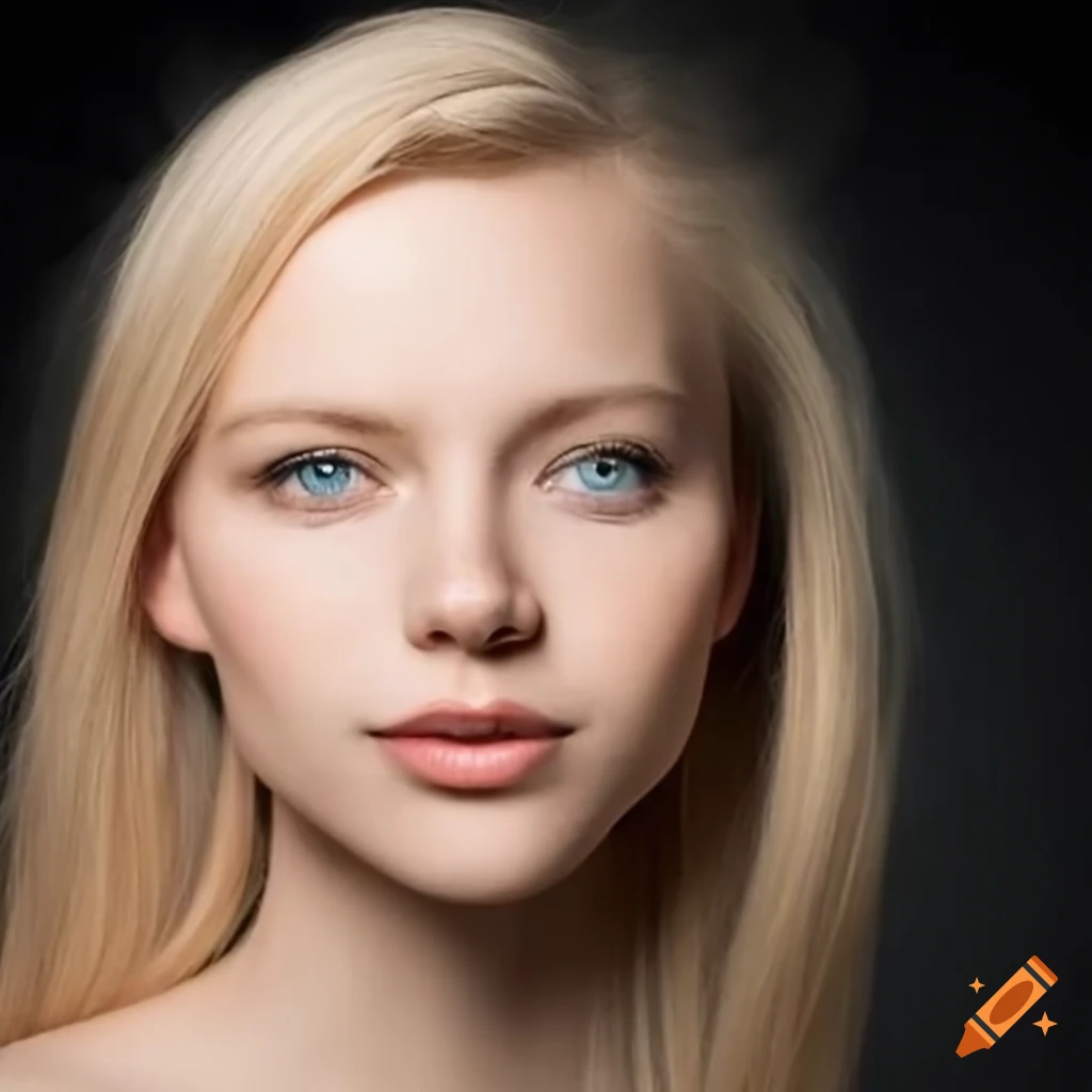 Portrait of a young woman with a gentle smile on Craiyon