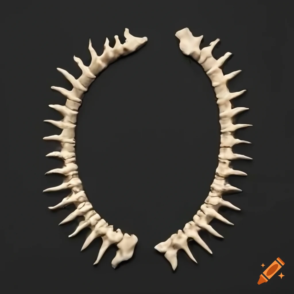 Spine bone frame on black background