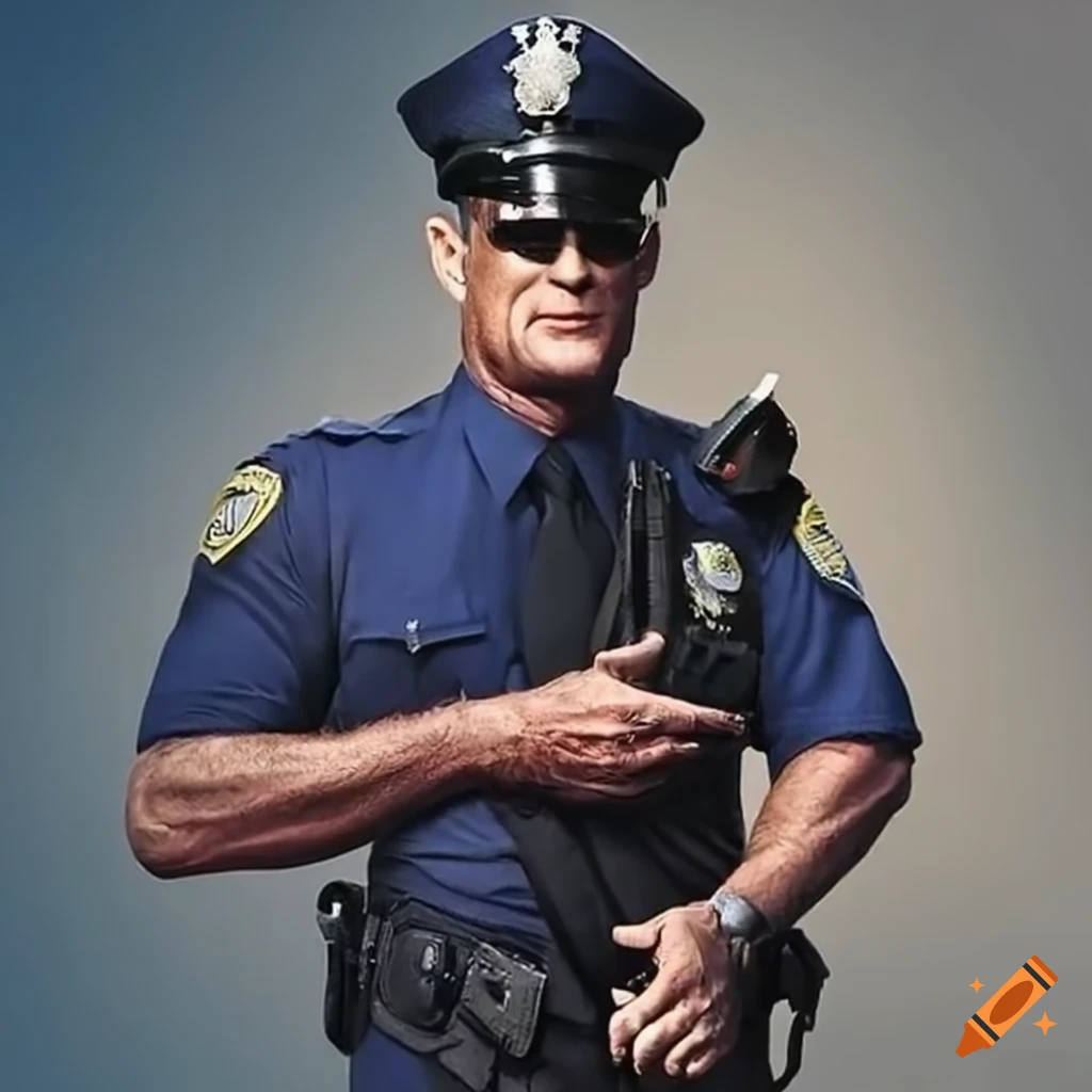 Humorous image of tom hanks as a police officer on Craiyon